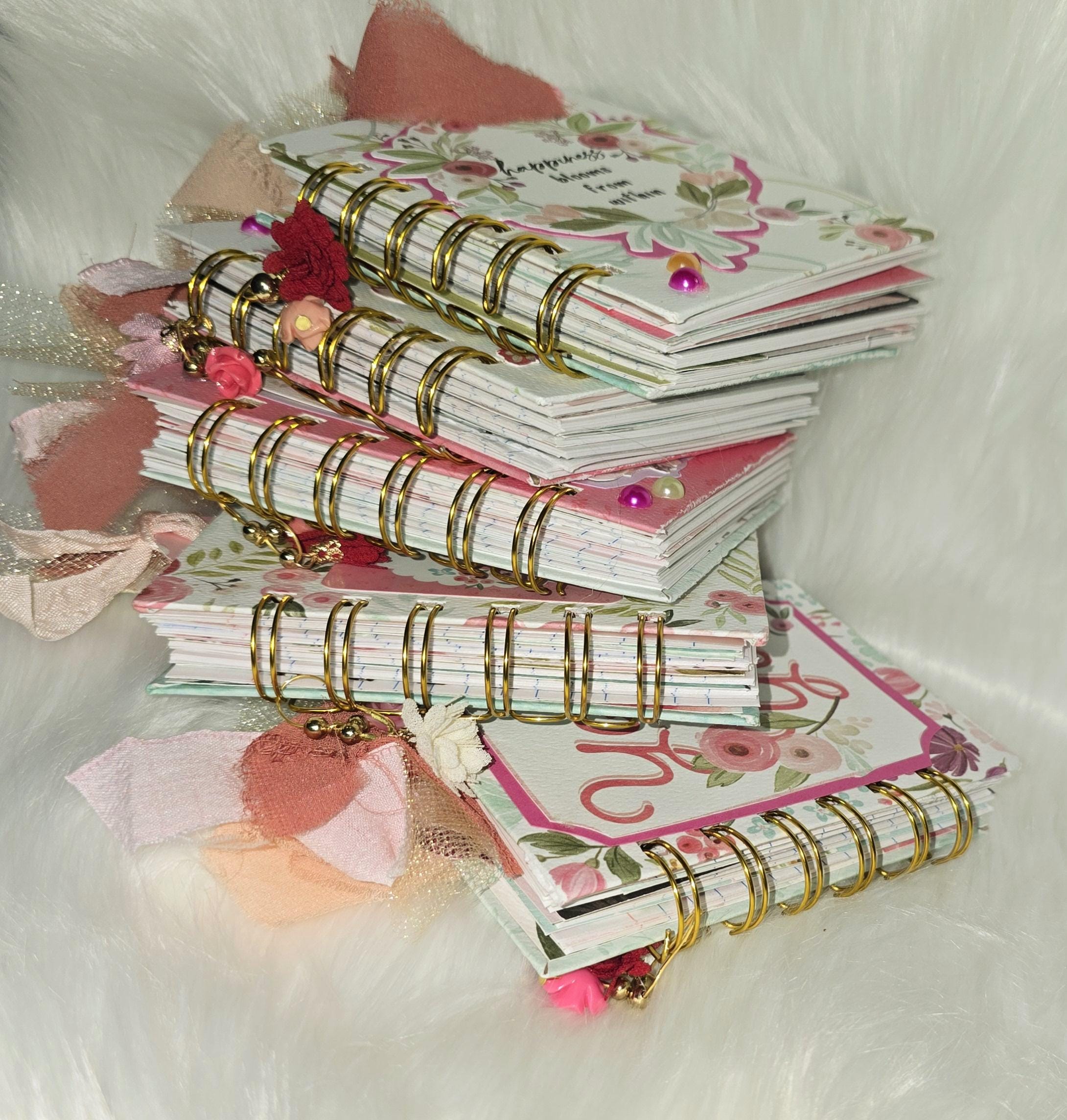 FLORA 2- 3X4 CINCH BOUND Mini Notebook/mini Notebook/junk Journal/index ...