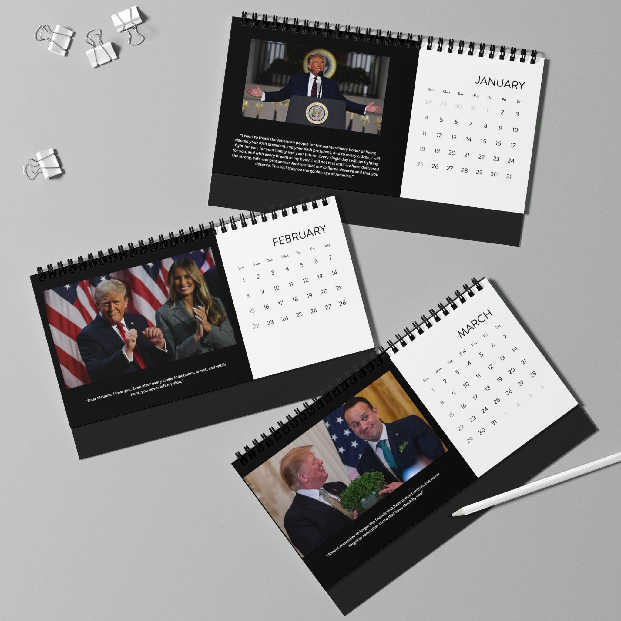 Donald Trump MAGA 2026 Calendar, Trump Supporters Gift, Political Desk ...