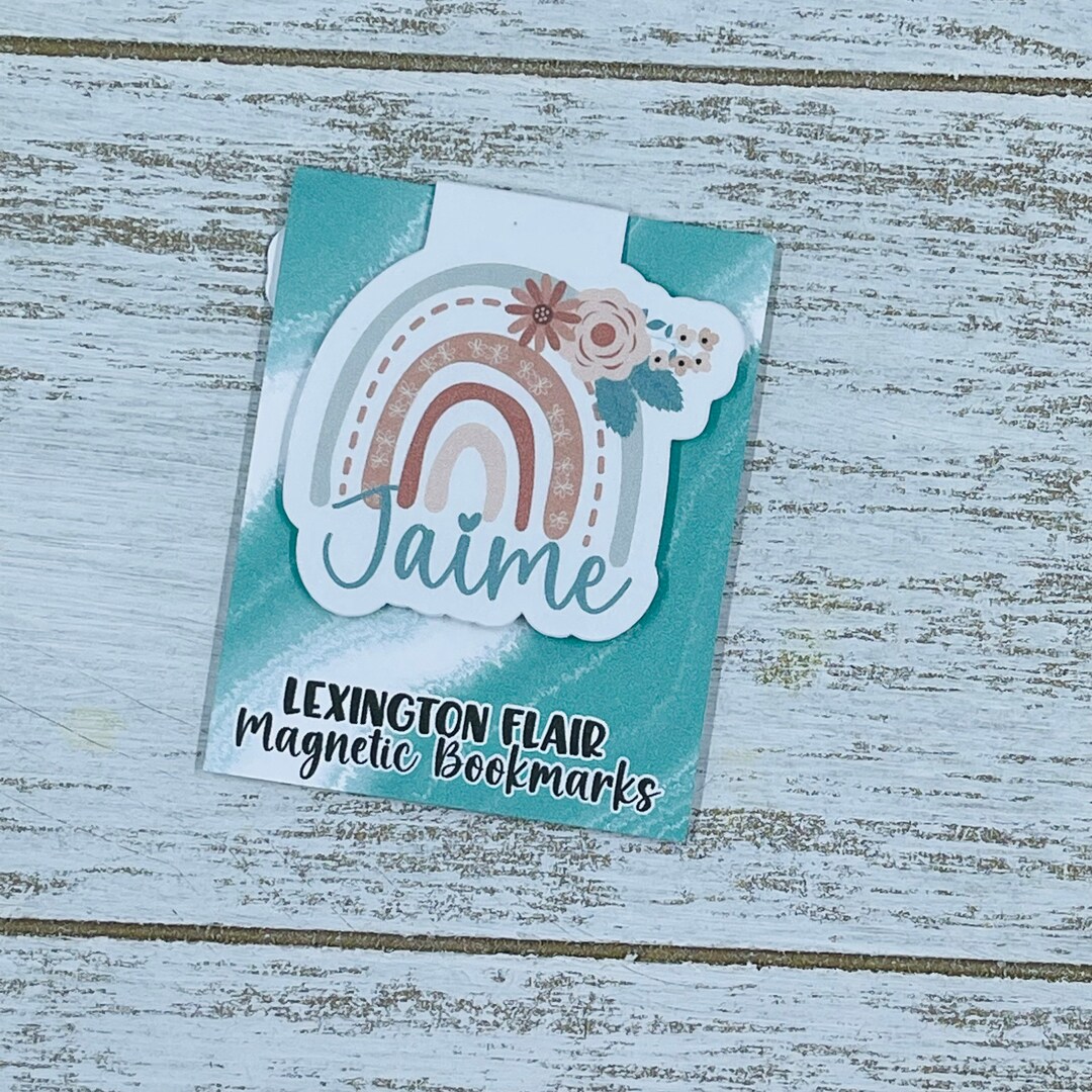 Magnetic Bookmark - Boho Floral Rainbow With Custom NAME - Etsy