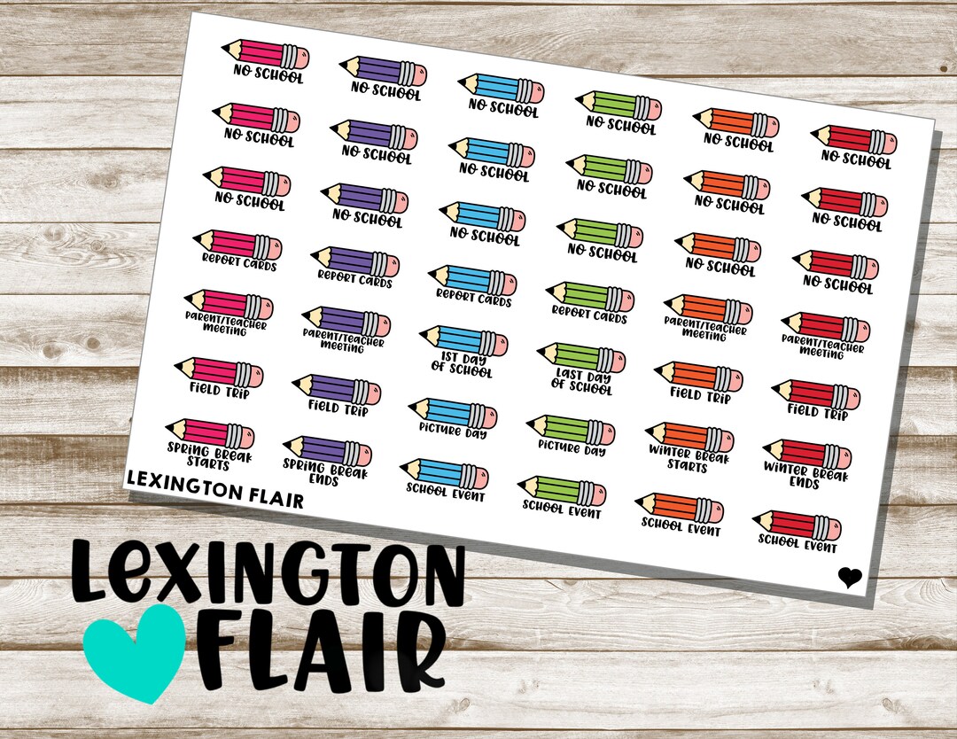 School Pencil Wording - Mini - No School and More - Functional Planner ...