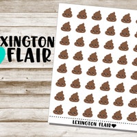 Poop Emoji Stickers, Poop Planner Sticker Sheet, Bowel Movement Tracker ...
