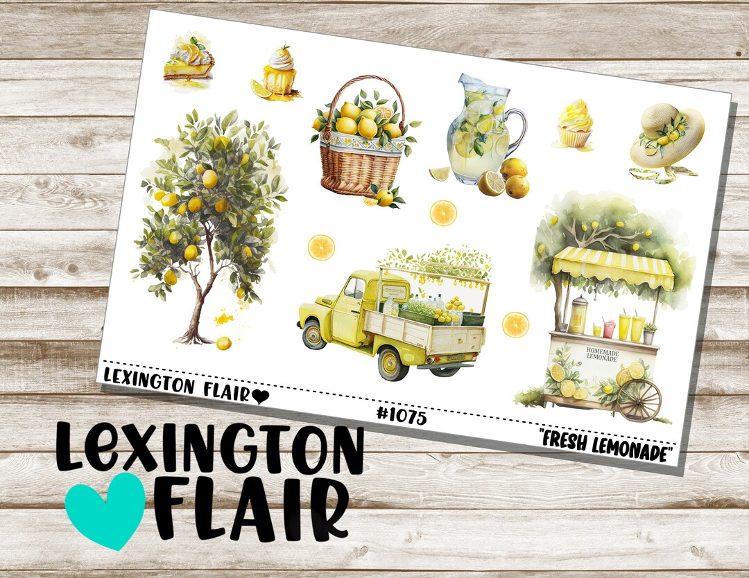 Decorative Stickers - #1075 - Fresh Lemonade - Planner Stickers - Etsy