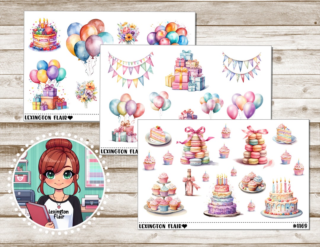 Decorative Stickers - Party - Birthday - Celebrations - Planner ...