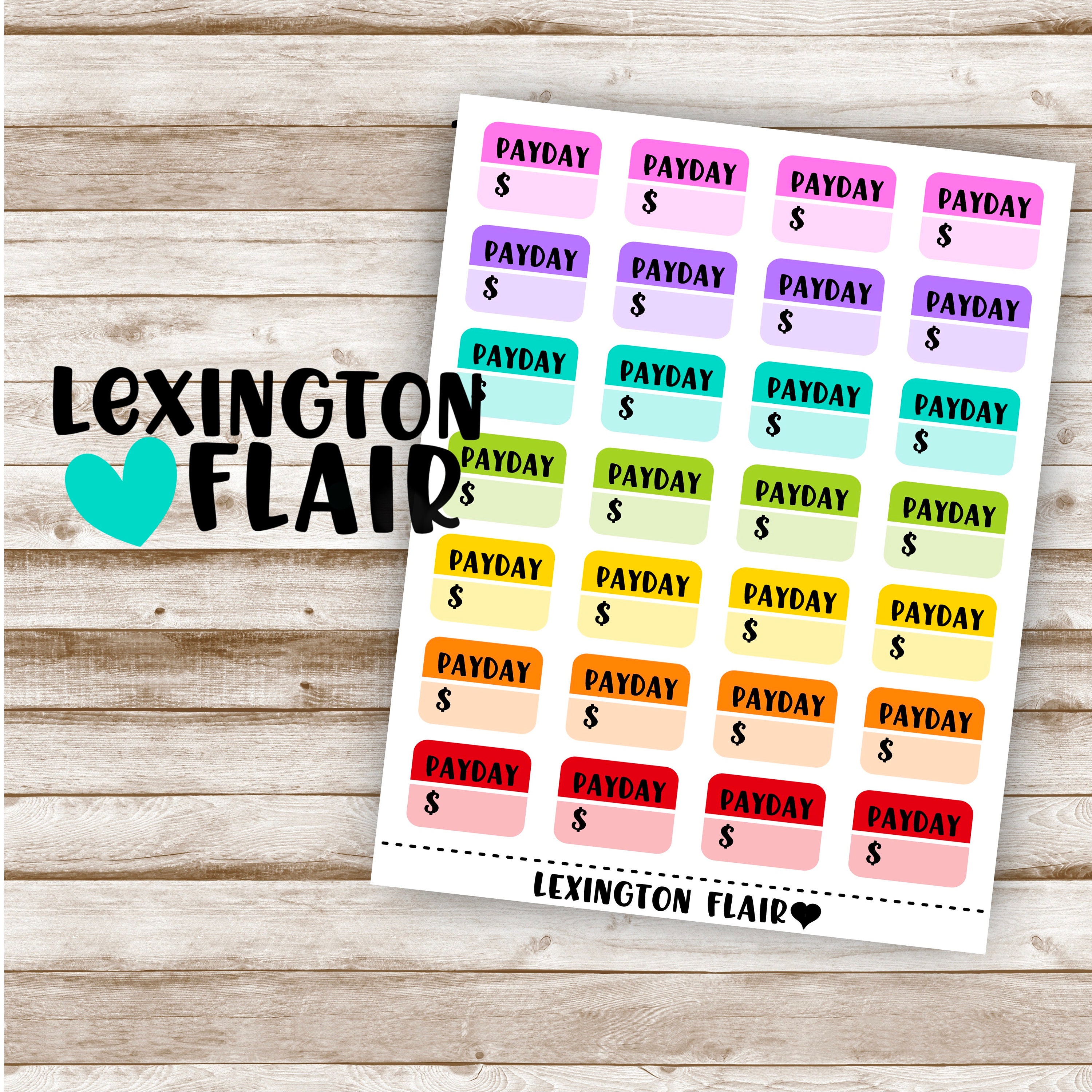 Payday Tracker Two-toned Mini Planner Stickers | Etsy
