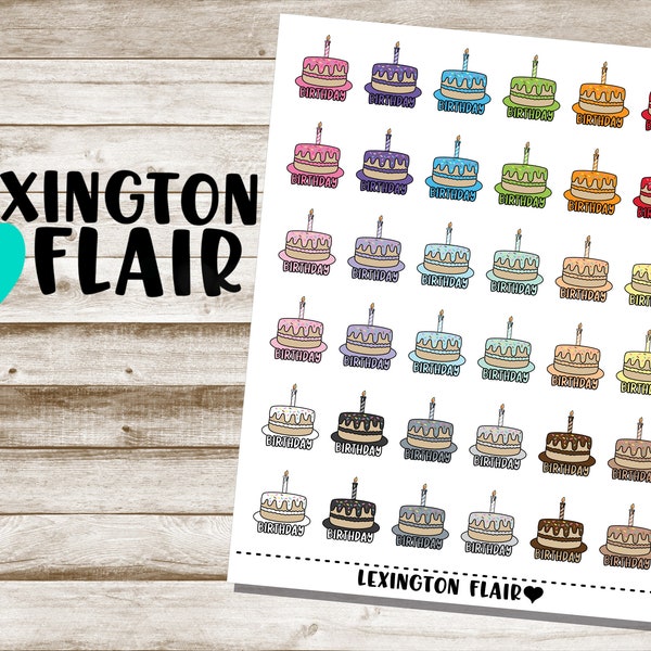 Birthday Planner Stickers - Etsy