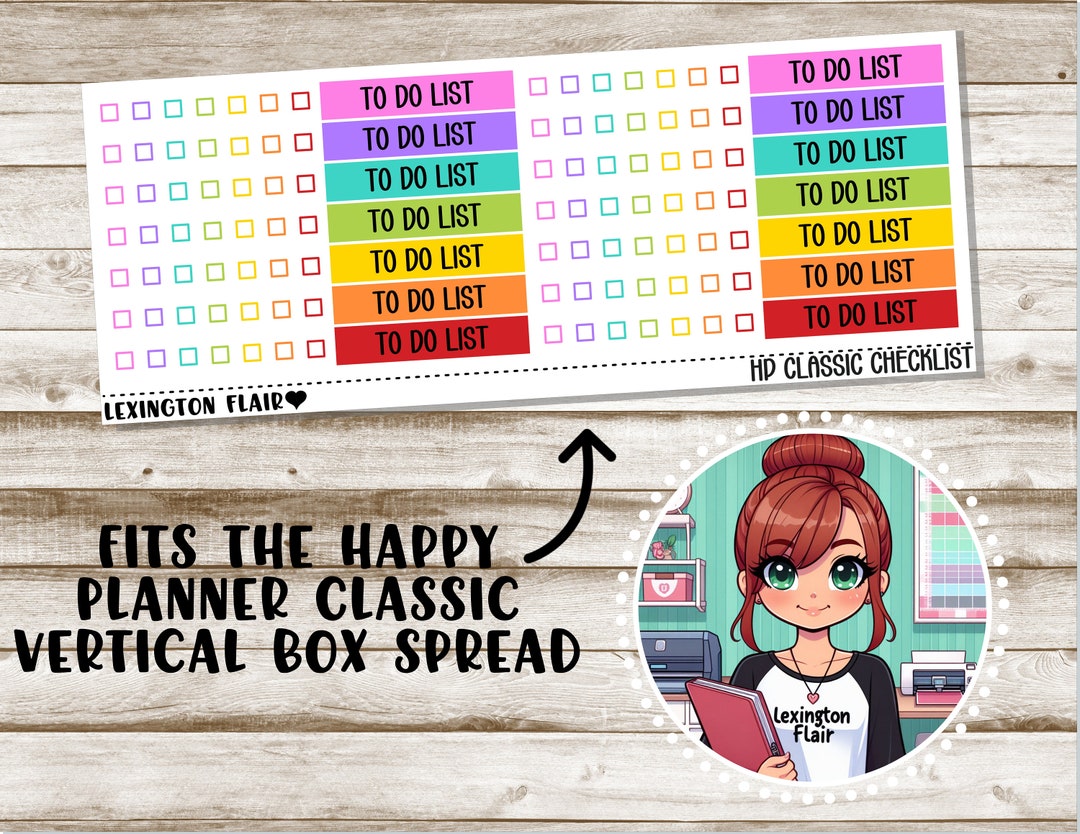 Checklist and Header Stickers - Fits HP Planner Box - Planner Stickers ...