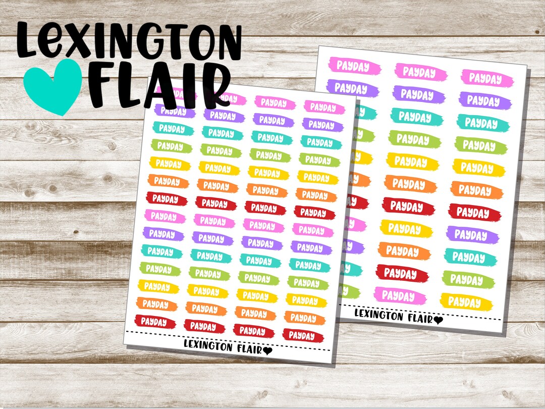Payday Brush Stroke - 2 Sizes - Planner Stickers* - Etsy