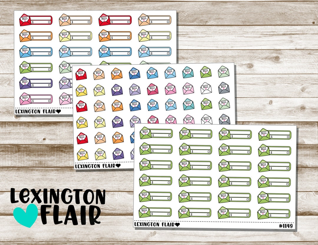 Bill Tracker Sticker - Bill Tracker Icons - Planner Stickers - Etsy