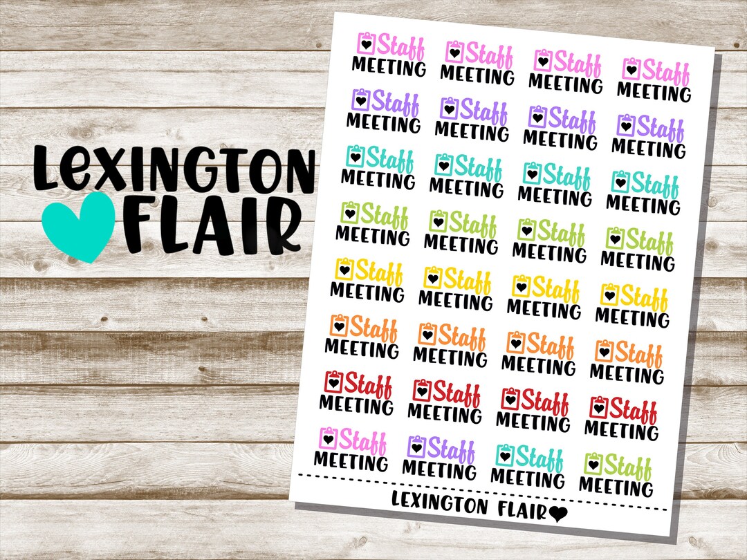 Staff Meeting Wording - Planner Stickers - Etsy