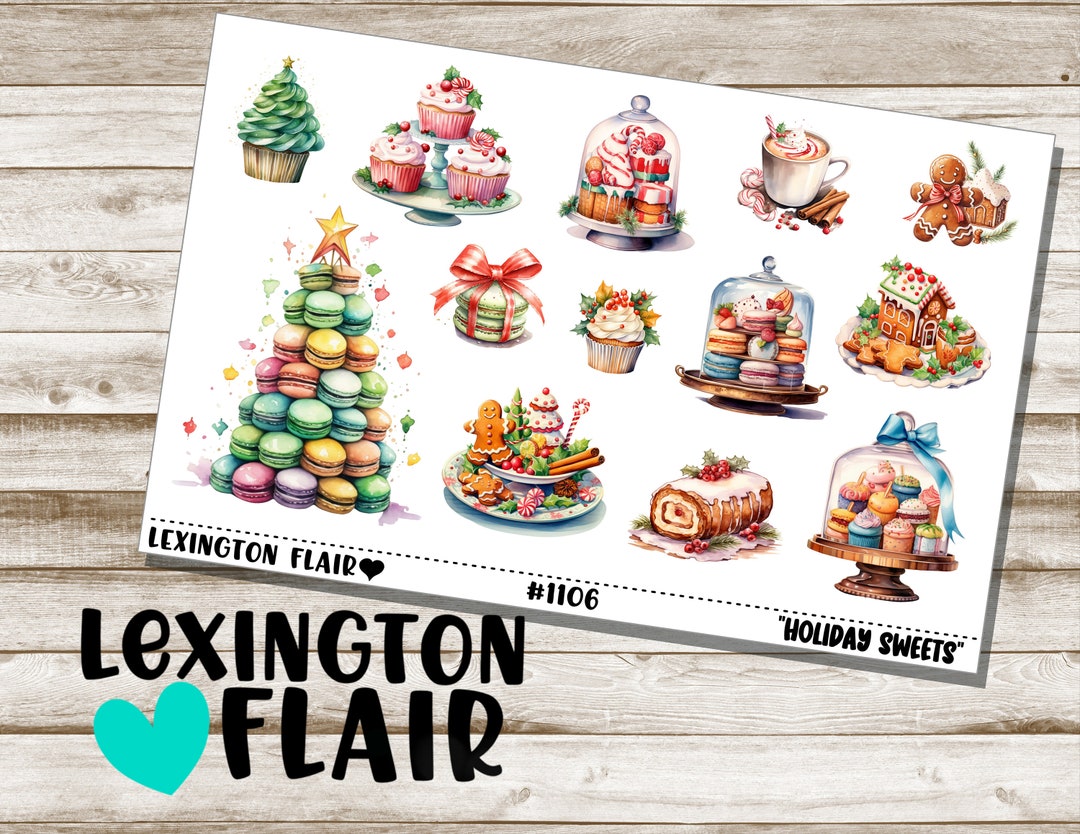 Decorative Stickers - #1106 - Holiday Sweets - Planner Stickers - Etsy