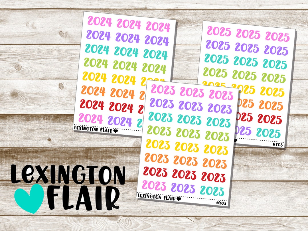 Year Stickers - #Y03 - Planner Stickers - Etsy