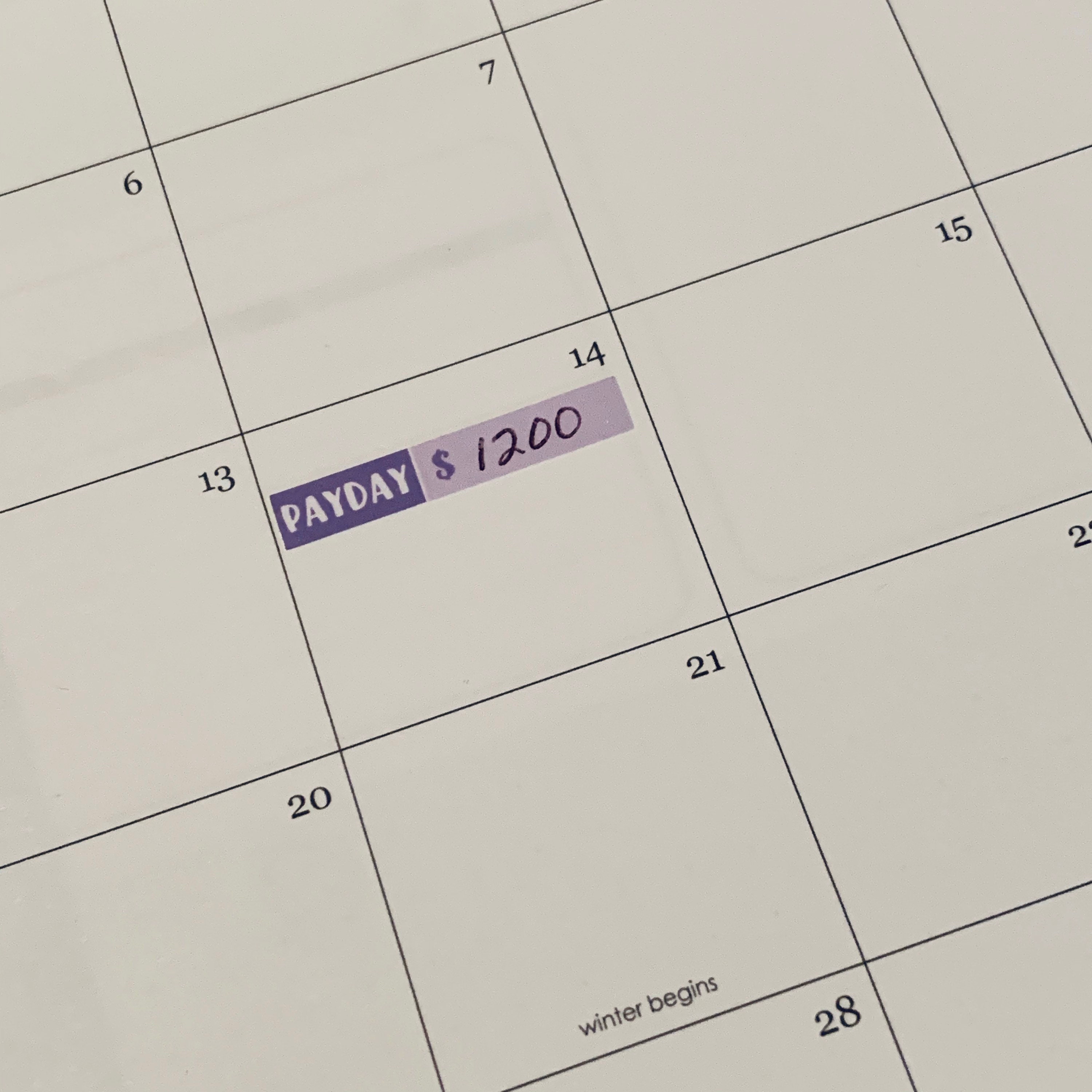 Payday - Two Toned Income Tracker - Planner Stickers - Etsy