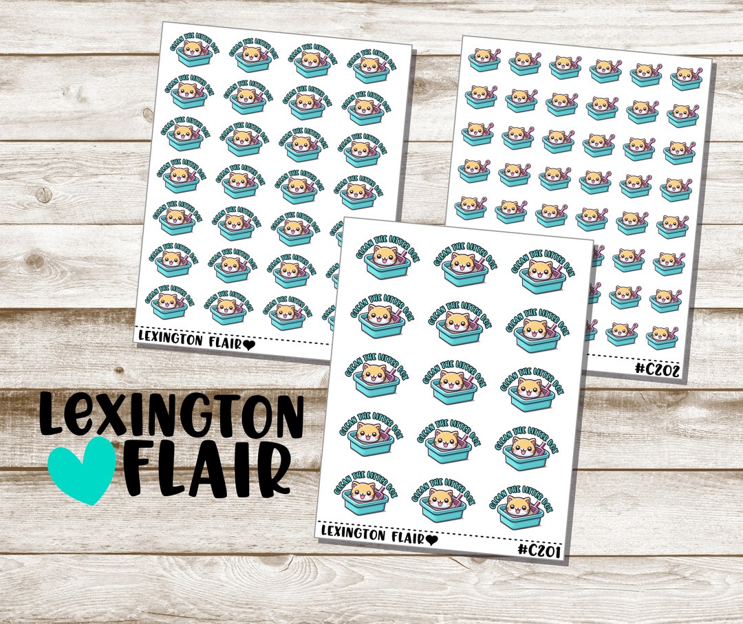 Clean the Litter Box - Litter Box Icon - Kawaii Planner Stickers - Etsy