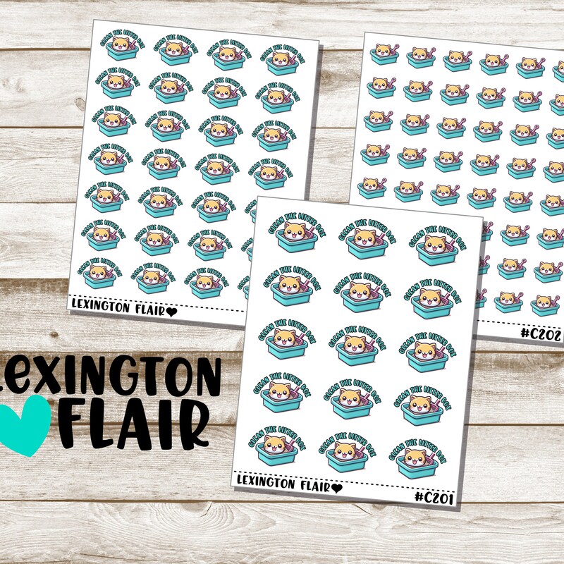 Planner Cat Litter Stickers - Etsy