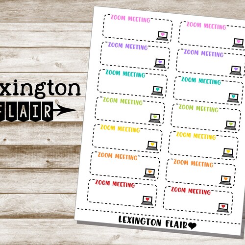 Zoom Meeting OR Class Labels Dash Outline Quarter Sized - Etsy