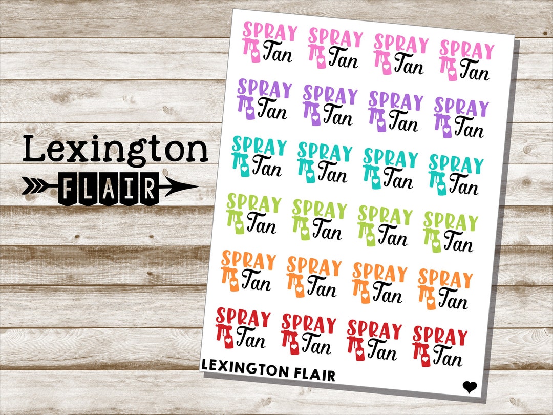 Spray Tan Wording Sticker Planner Stickers - Etsy