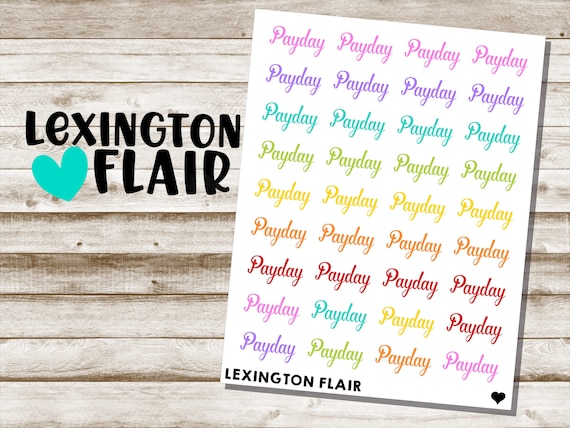 Payday Cursive Wording Planner Stickers - Etsy