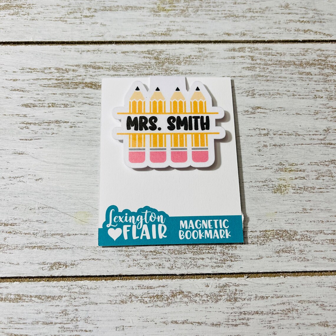 Magnetic Bookmark School Pencil or Crayon With Custom NAME - Etsy