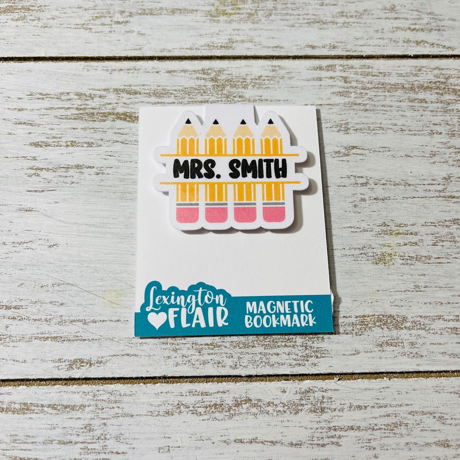 Magnetic Bookmark School Pencil or Crayon With Custom NAME - Etsy