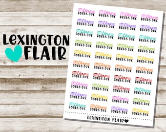 Library Books Due Planner Stickers Set of 32 ,stickers for Planners ...