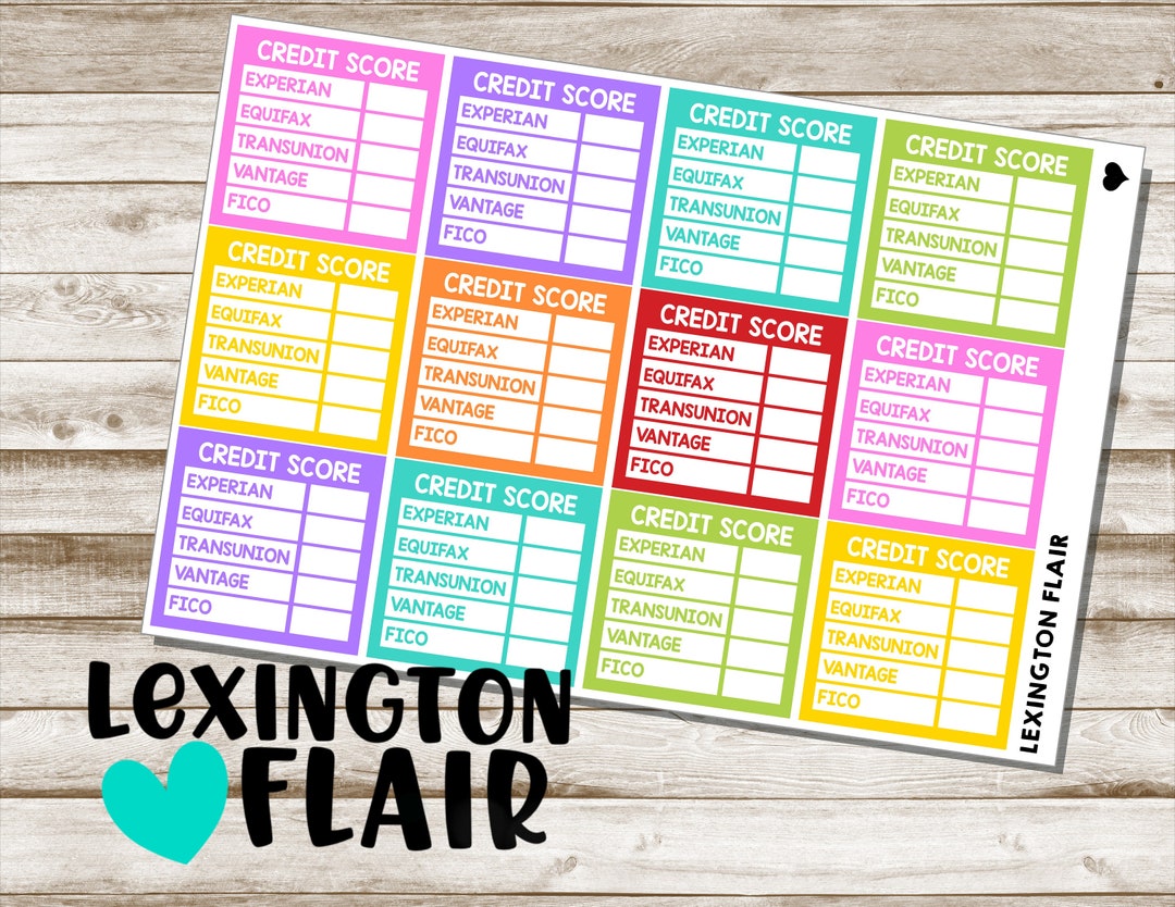 Monthly Credit Score Tracker Planner Stickers - Etsy