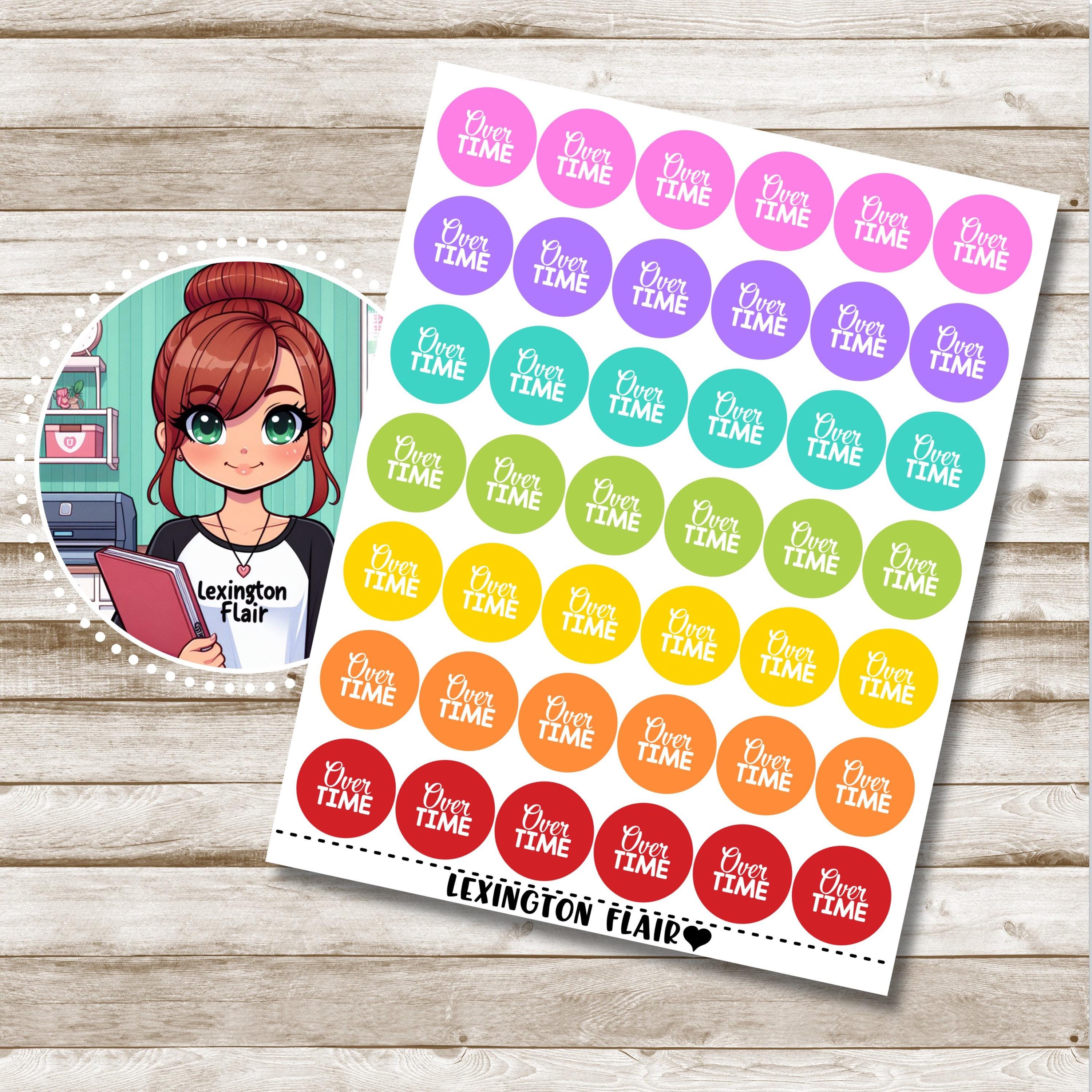 Overtime Circles or Squares - Planner Stickers* - Etsy