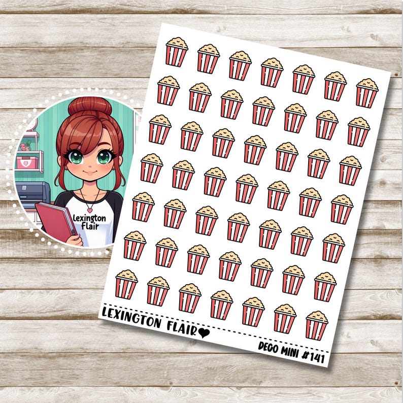 Deco Mini - #141 - Popcorn Icon - Movie Icon - Circus Popcorn ...