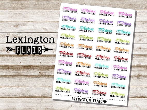 Return Library Books Planner Stickers | Etsy