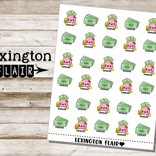 Payday Script Planner Stickers Fits Erin Condren Happy - Etsy