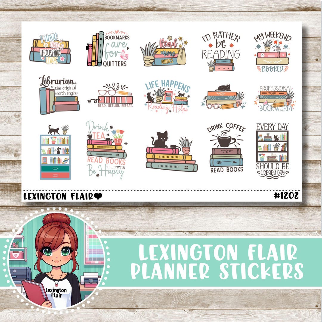 Decorative Stickers - #1202 - Cute Book - Reading Related Quotes ...
