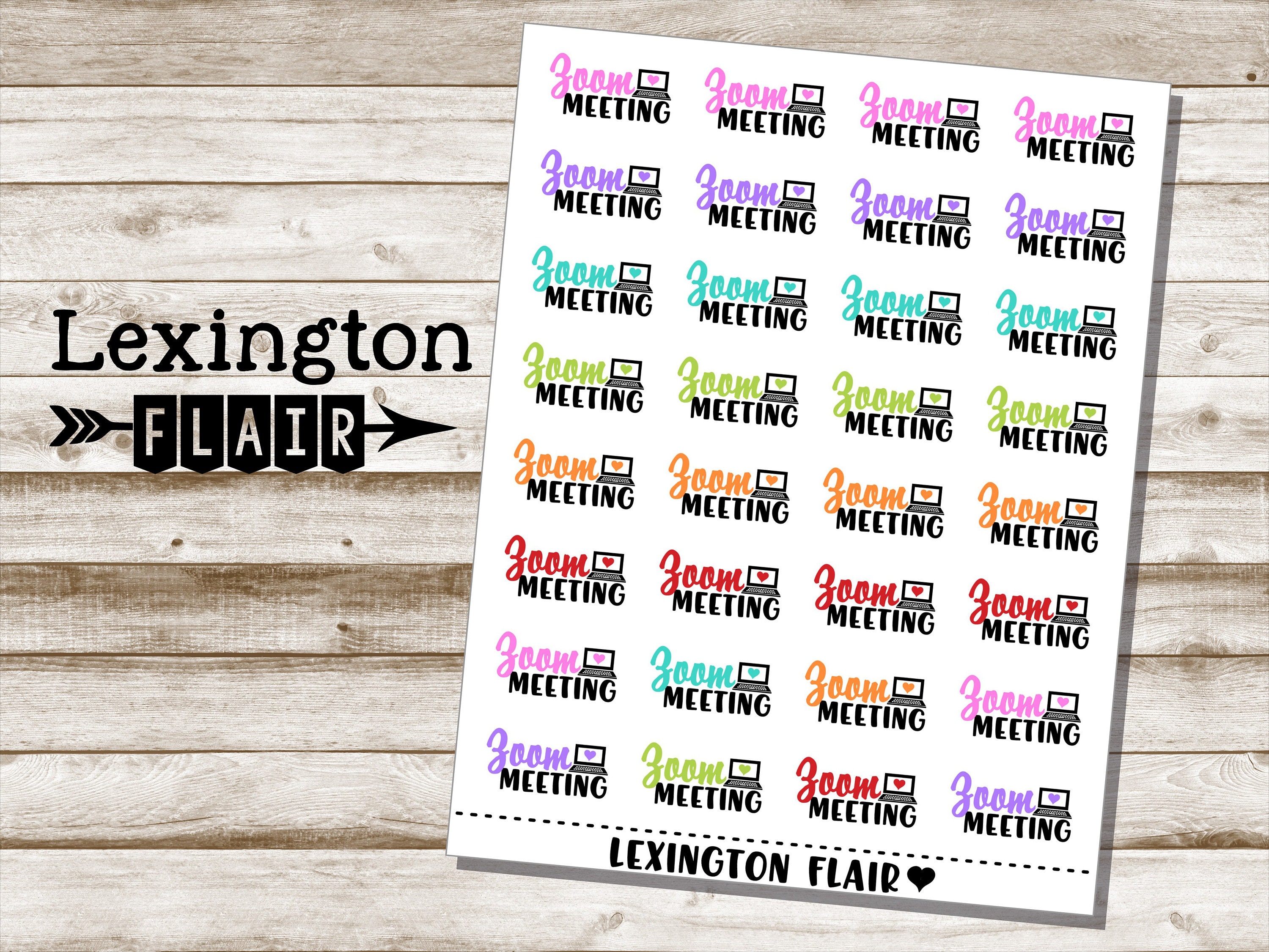 Zoom Meeting or Class Wording Planner Stickers | Etsy