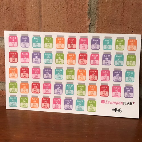 Planner Stickers Savings Challenge - Etsy