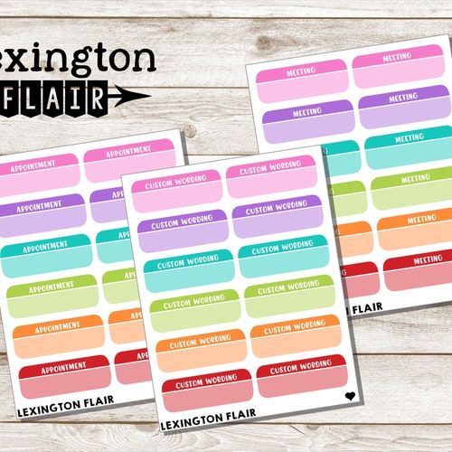 Dash Outline Label Planner Stickers Quarter Sized Stickers - Etsy