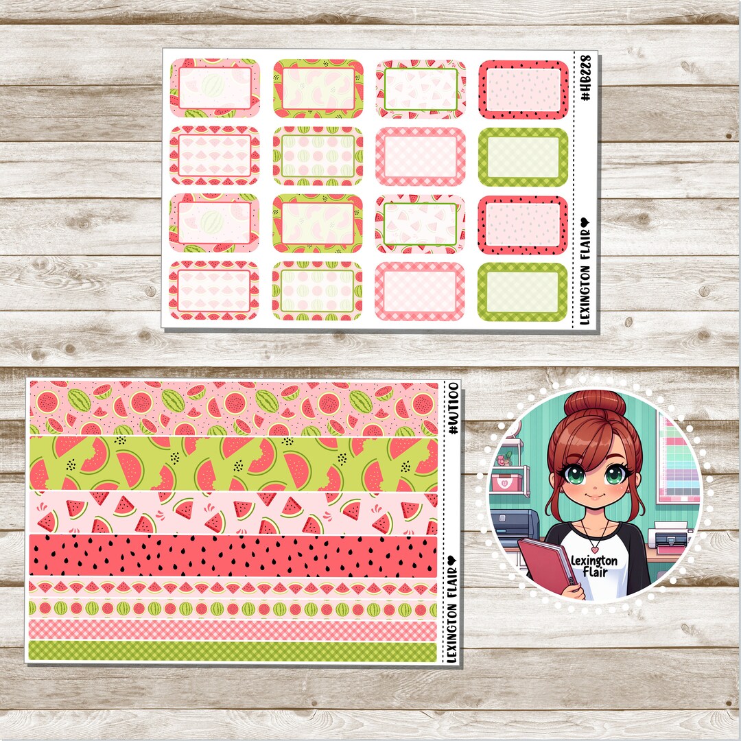 Half Box or Washi Tape - Watermelon Themed - Summer Themed - Journal ...