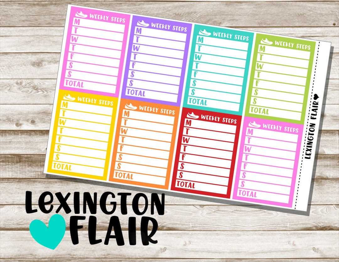 Step Tracker - Weekly Sidebar - Planner Stickers* - Etsy