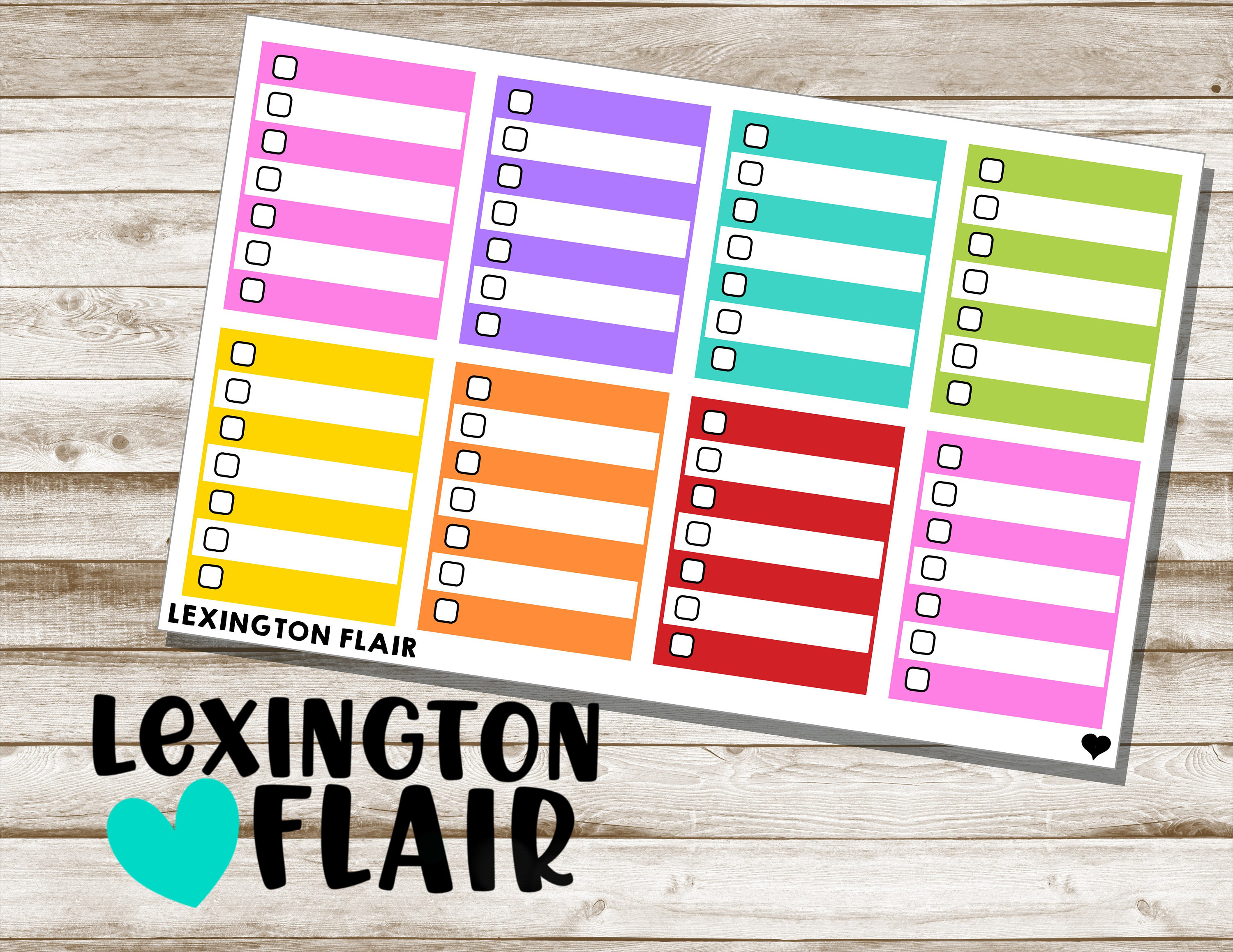 To Do List striped Checklist Full Box Planner Stickers - Etsy