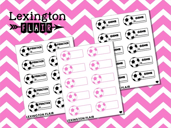 Soccer Label Practice Game Planner Stickers - Etsy