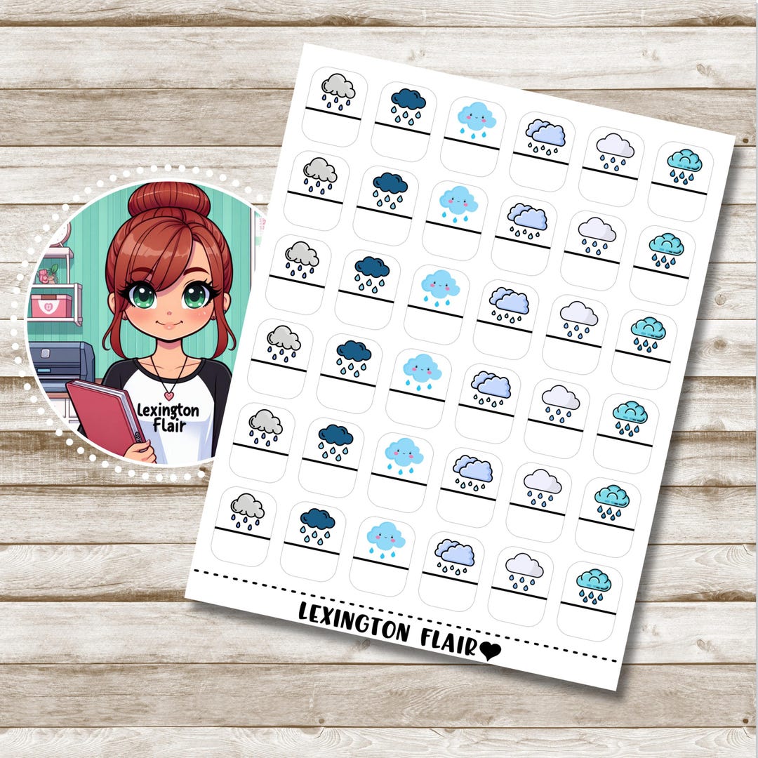 Rain Tracker - Track How Many Inches of Rain - Mini - Planner Stickers ...