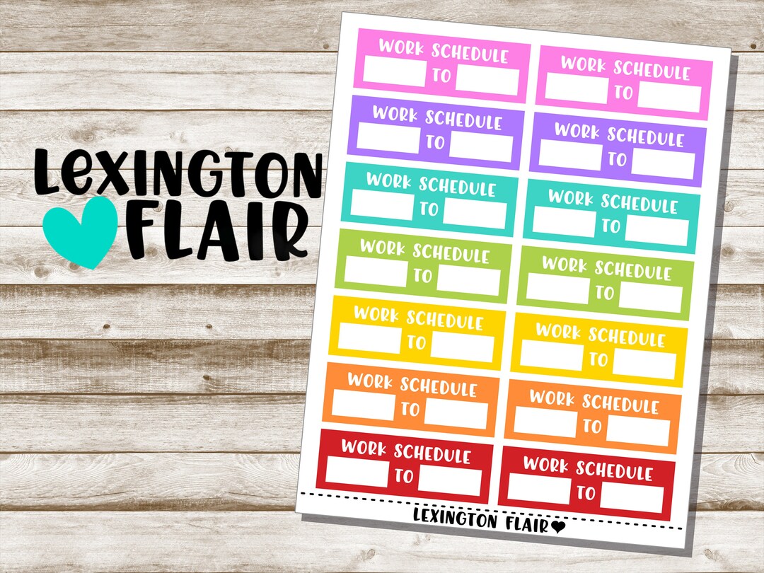 Basic Work Schedule - Daily - Functional - Planner Stickers* - Etsy