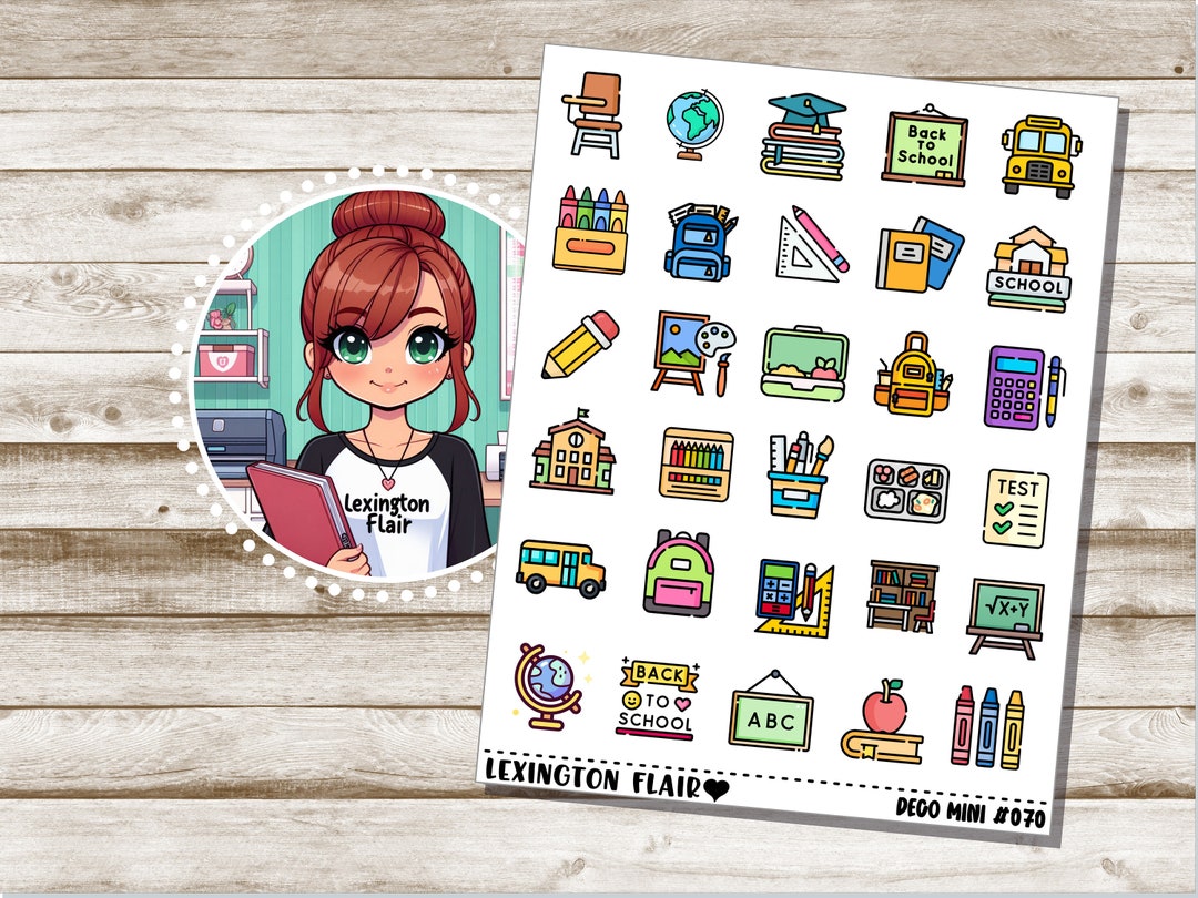 Icons - School -education - Bus - #70 - Planner Stickers - Etsy