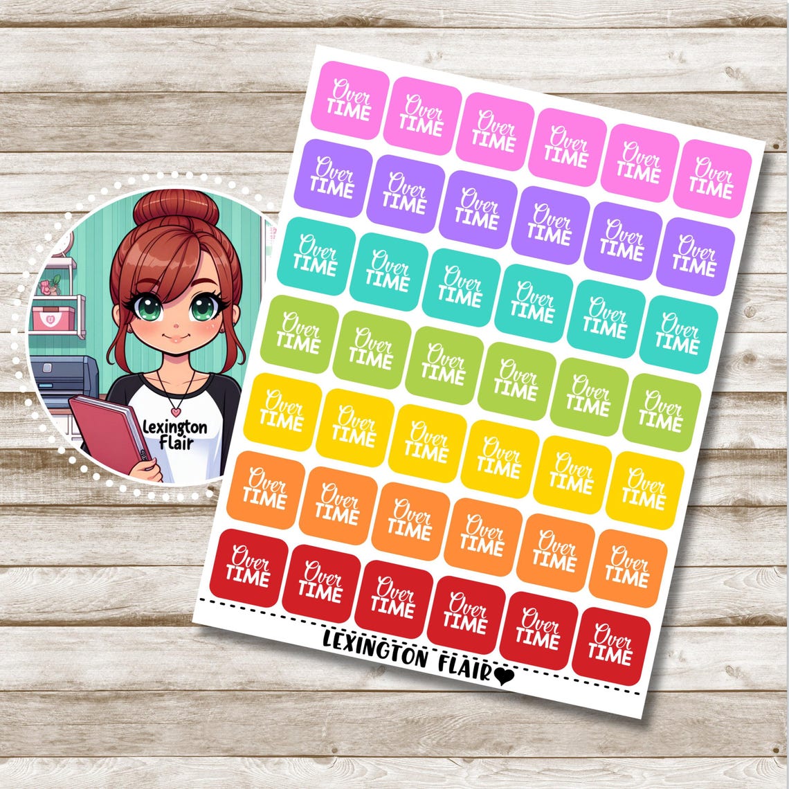 Overtime Circles or Squares - Planner Stickers* - Etsy