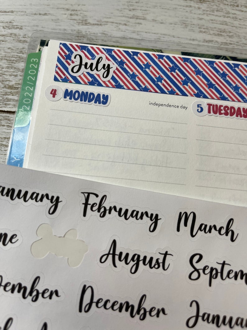 Months Cursive Wording Planner Stickers - Etsy