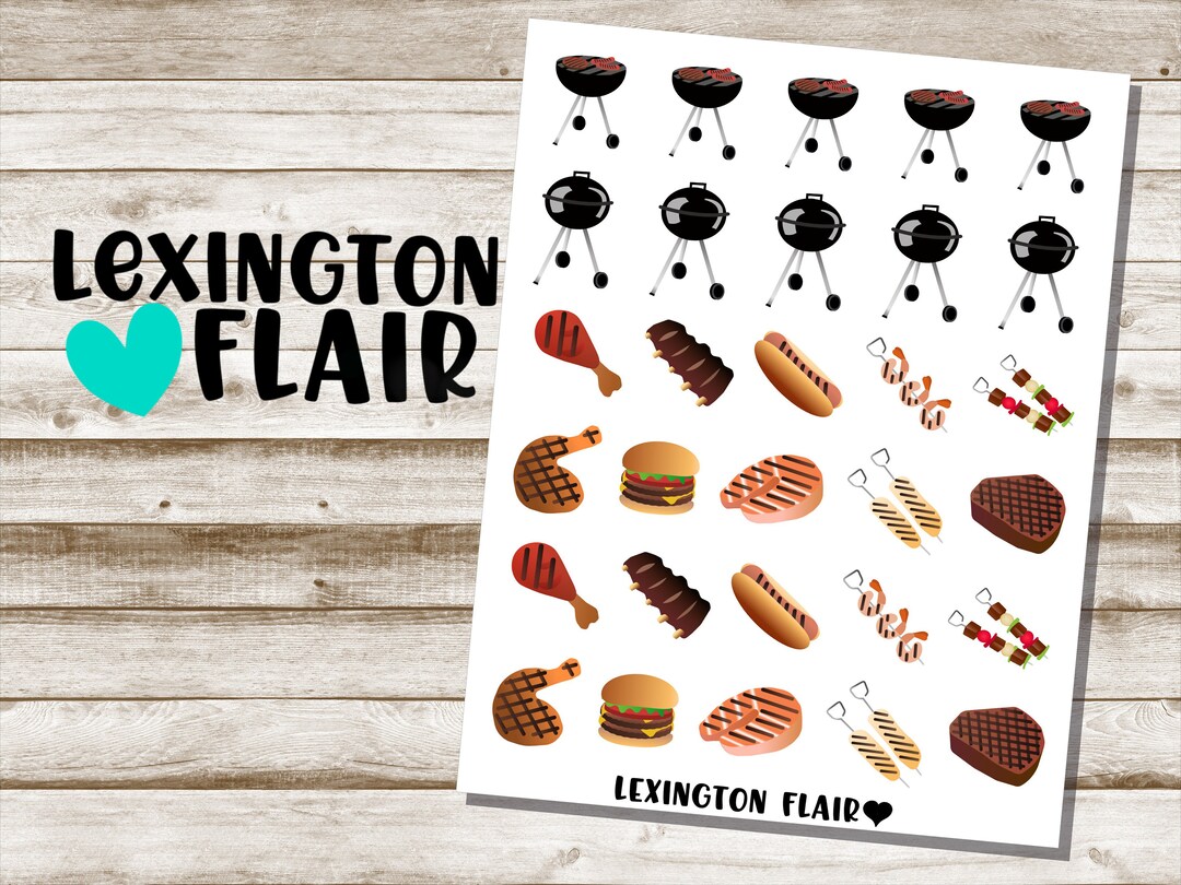 Grilling Out - BBQ - Planner Stickers - Etsy
