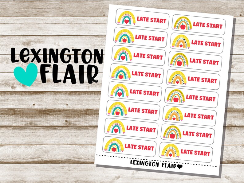 School Rainbow Labels - No School - Early Release - Custom Option ...