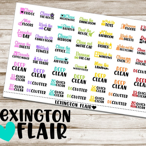 Cleaning Planner Stickers - Etsy