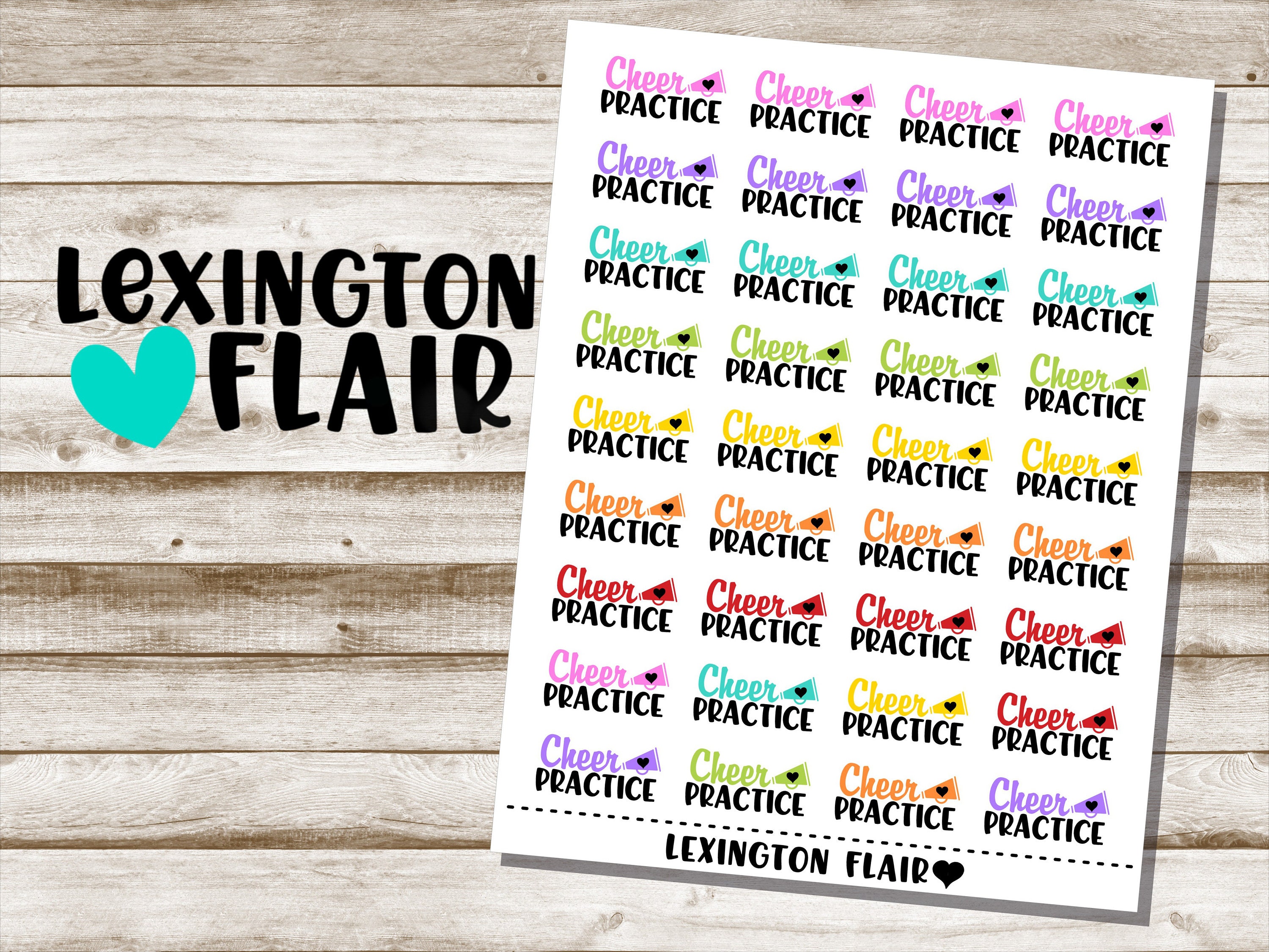 Paper & Party Supplies Cheer Practice Stickers Cheerleading Stickers ...