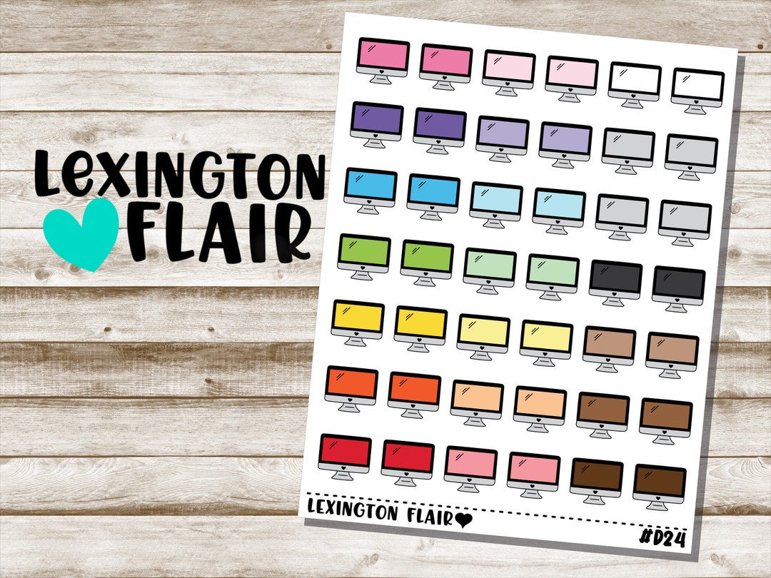 Desktop Computer Icon - Mini - #D24 - Planner Stickers - Etsy