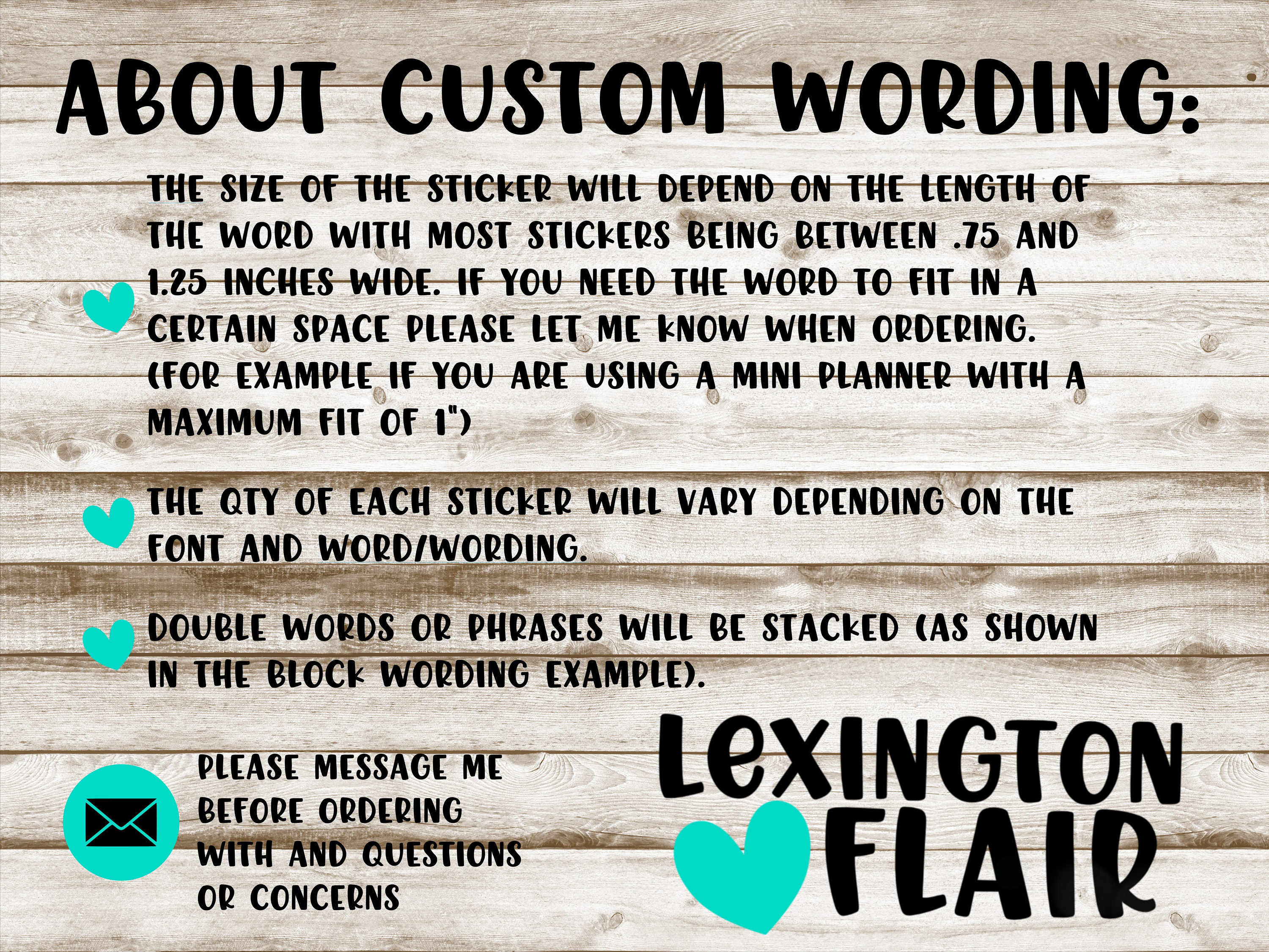 Cursive or Block Custom Wording Planner Stickers - Etsy