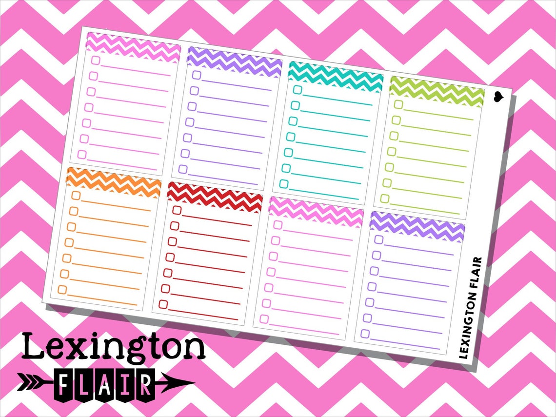 To Do List chevron Header Daily Checklists Planner Stickers | Etsy