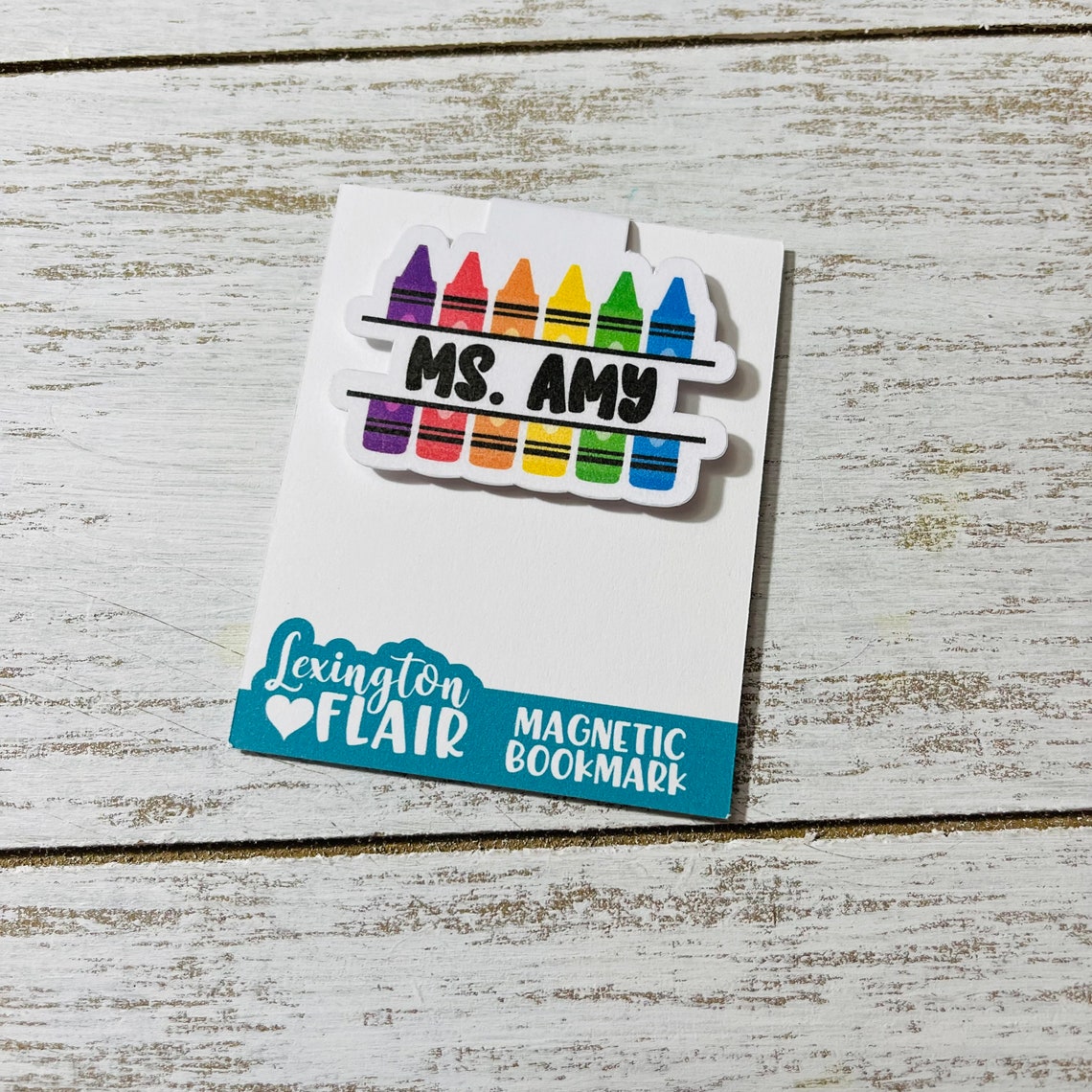 Magnetic Bookmark School Pencil or Crayon With Custom NAME - Etsy